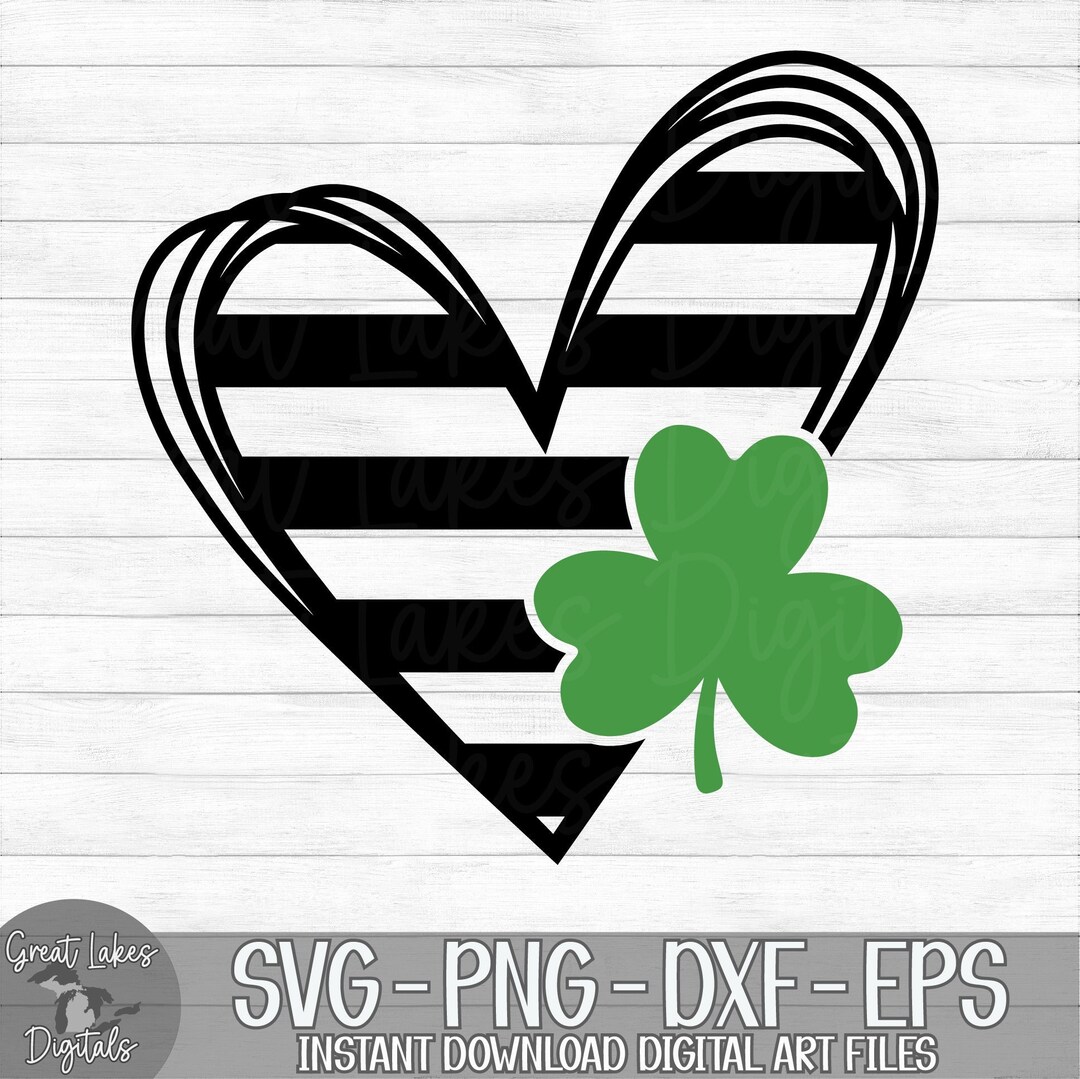 Saint Patrick's Day Heart - Instant Digital Download - Svg, Png, Dxf ...