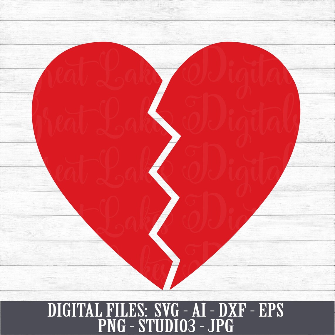 Broken Heart Instant Digital Download Svg Ai Dxf Eps | Etsy