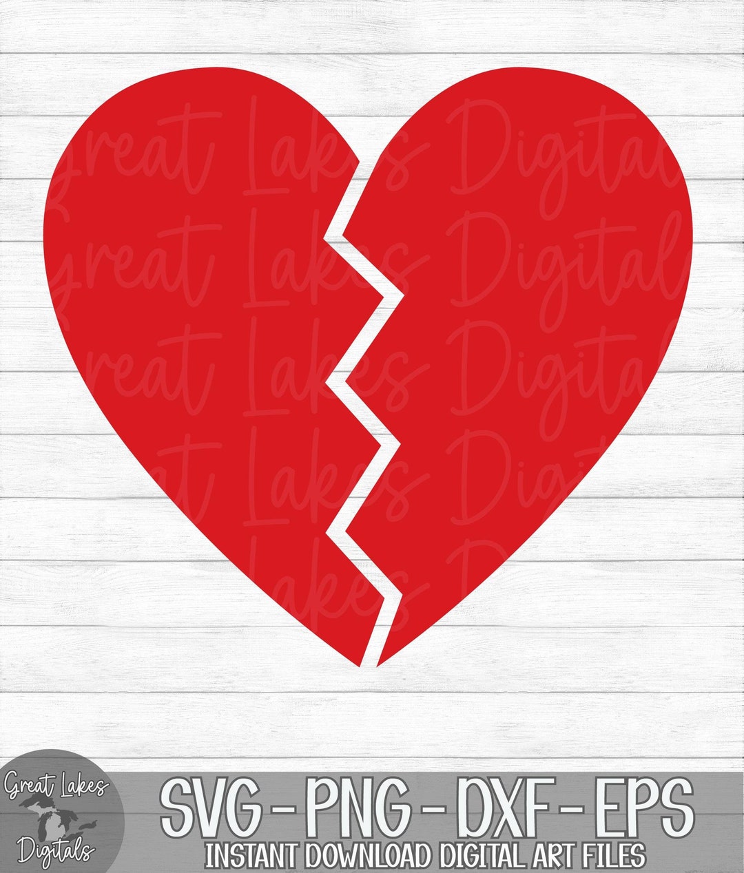 Broken Heart - Instant Digital Download - Svg, Png, Dxf, and Eps Files ...