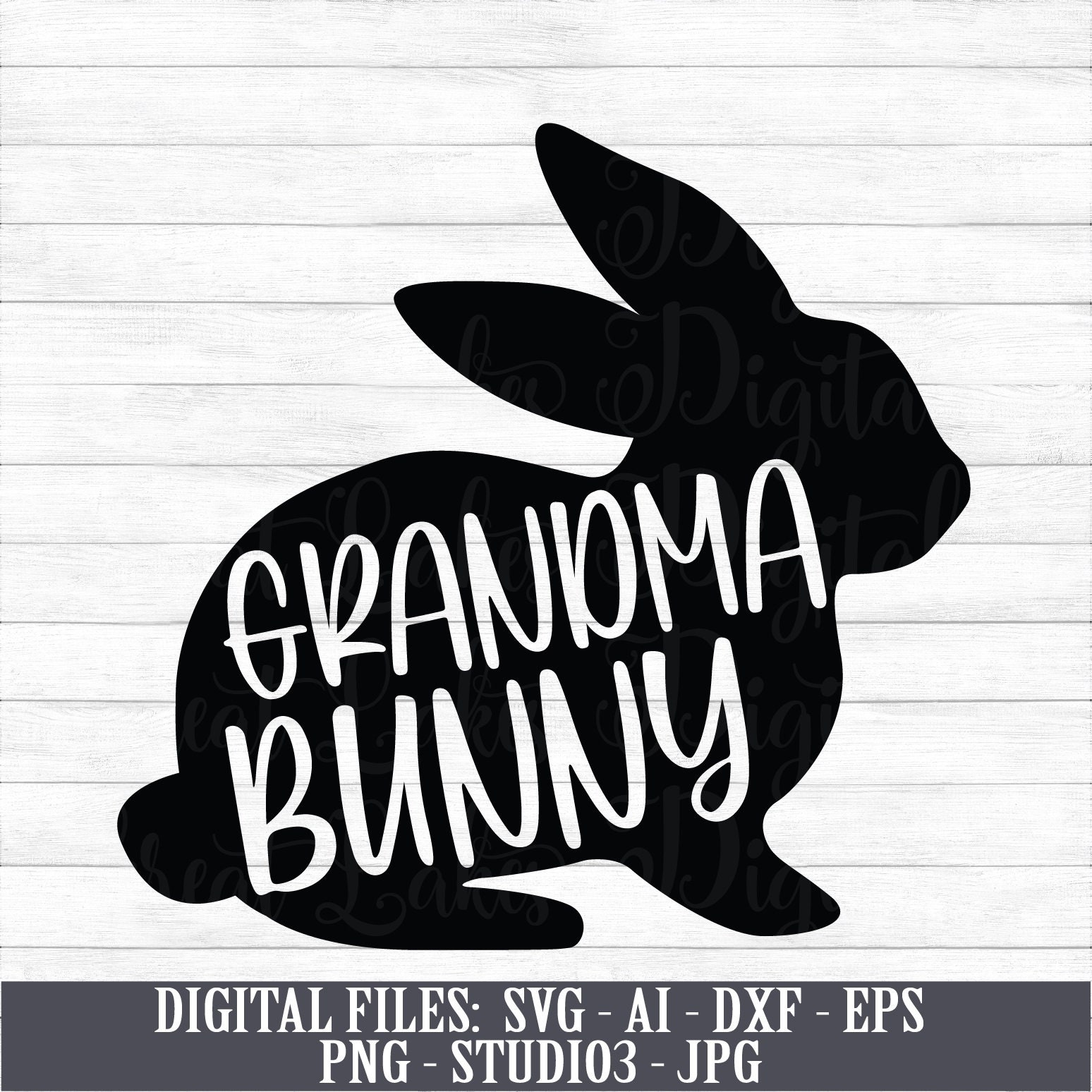 Grandma Bunny Instant Digital Download svg ai dxf eps | Etsy
