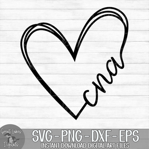 CNA Heart Instant Digital Download Svg Png Dxf and Eps - Etsy