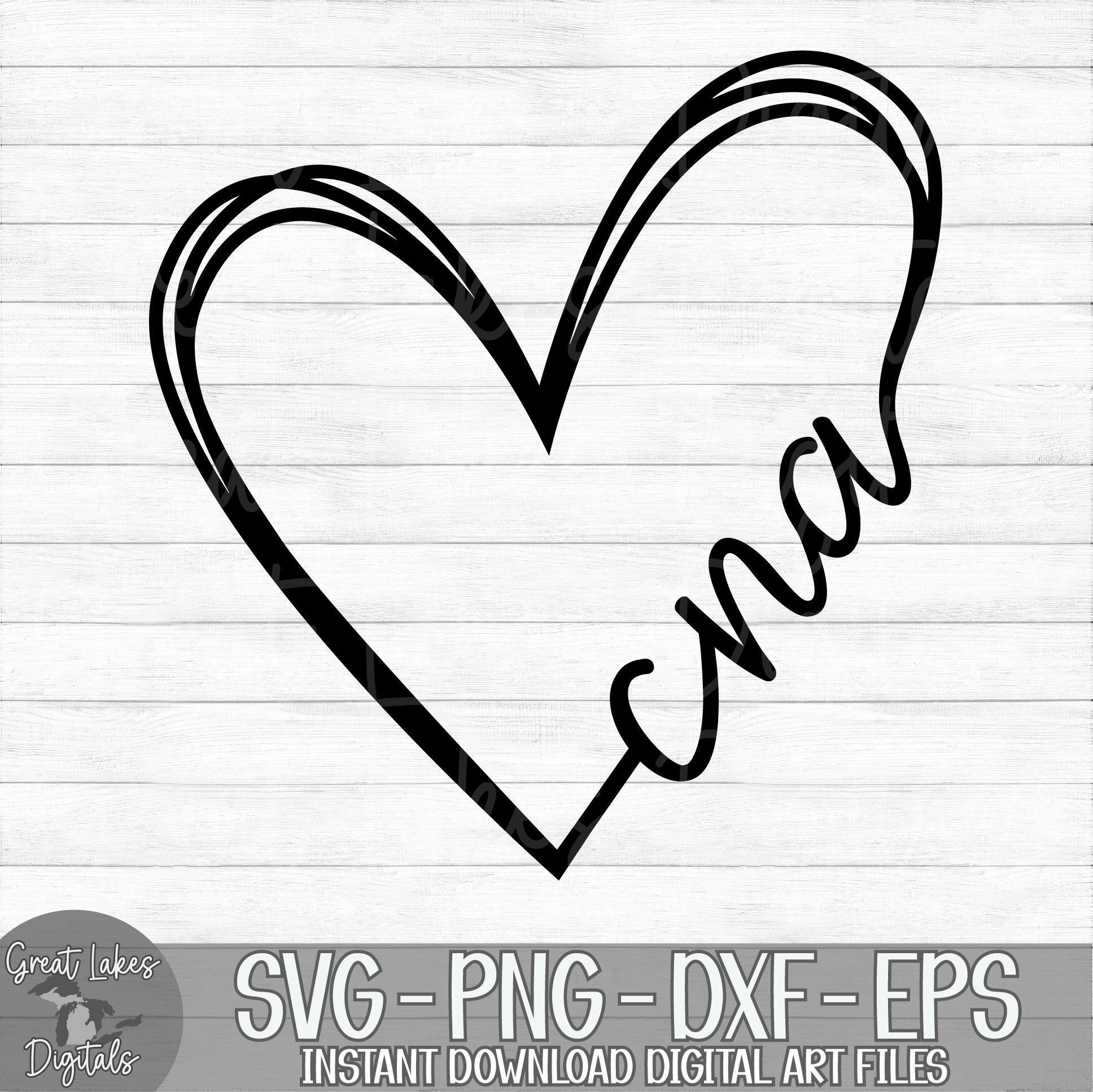 CNA Heart - Instant Digital Download - Svg, Png, Dxf, and Eps Files ...