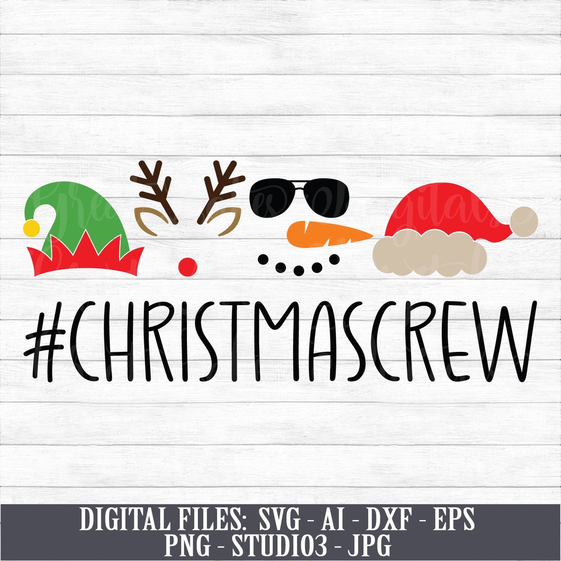 Christmas Crew Instant Digital Download Svg Ai Dxf Eps | Etsy