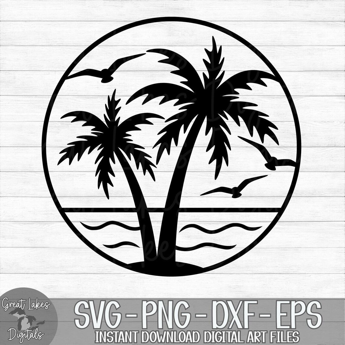 Palm Trees - Instant Digital Download - Svg, Png, Dxf, and Eps Files ...