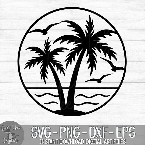 Palm Trees Instant Digital Download Svg Png Dxf and Eps - Etsy