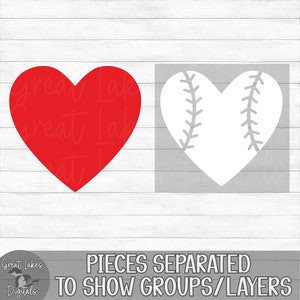 Baseball Heart - Instant Digital Download - Svg, Png, Dxf, and Eps ...