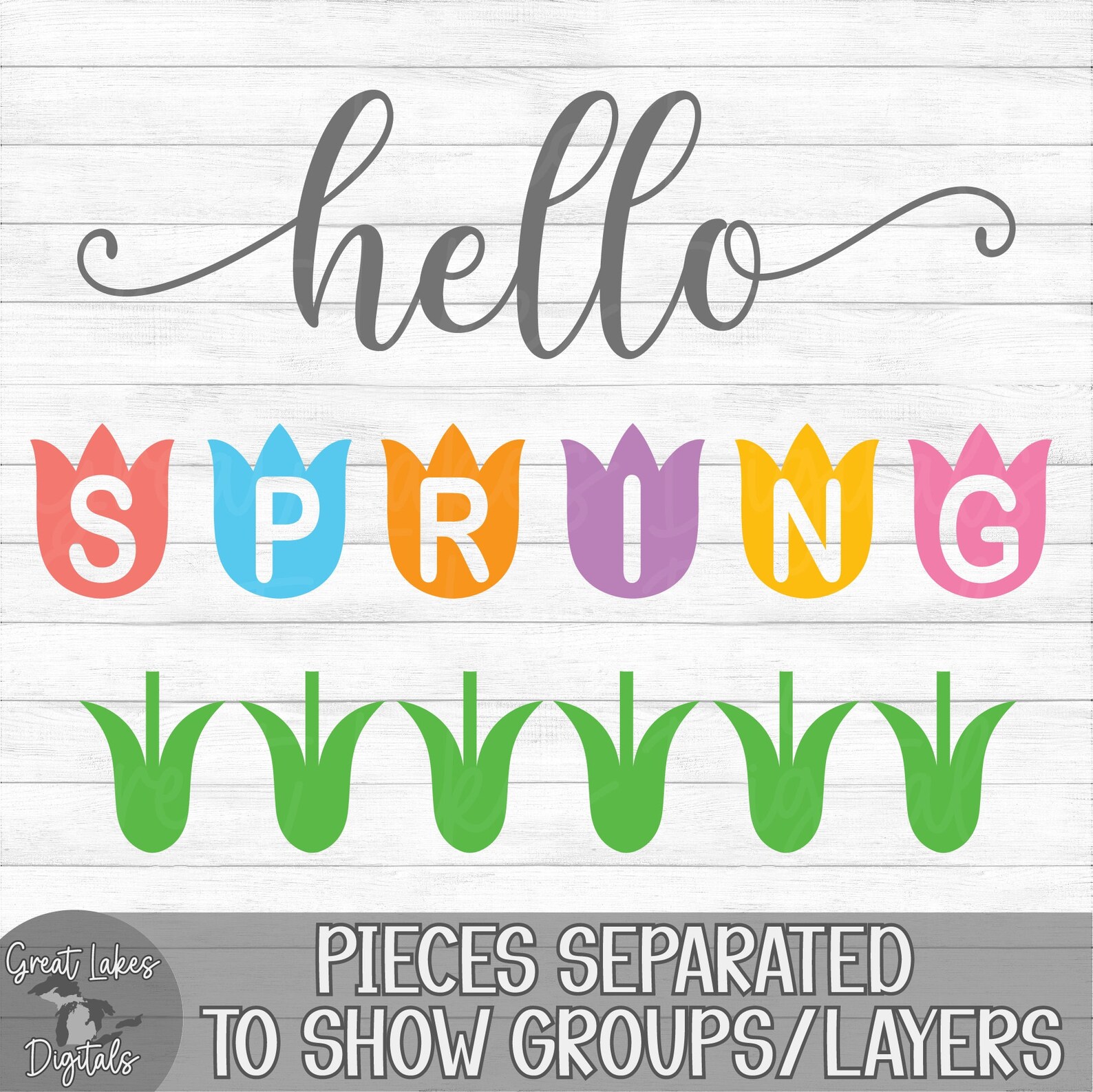 Hello Spring - Instant Digital Download - Svg, Png, Dxf, and Eps Files ...