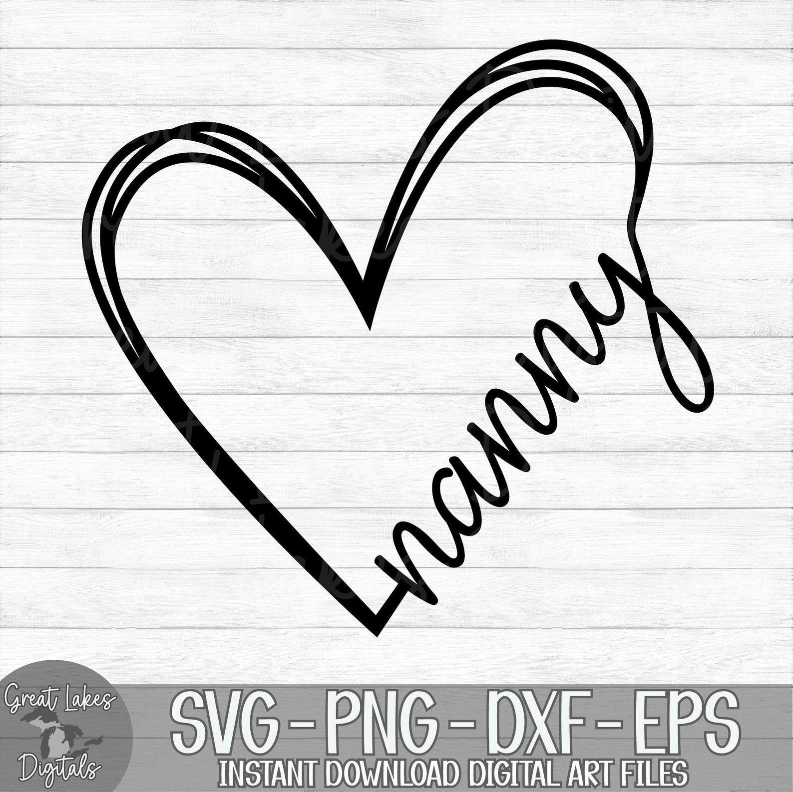 Nanny Heart Instant Digital Download Svg Png Dxf and | Etsy