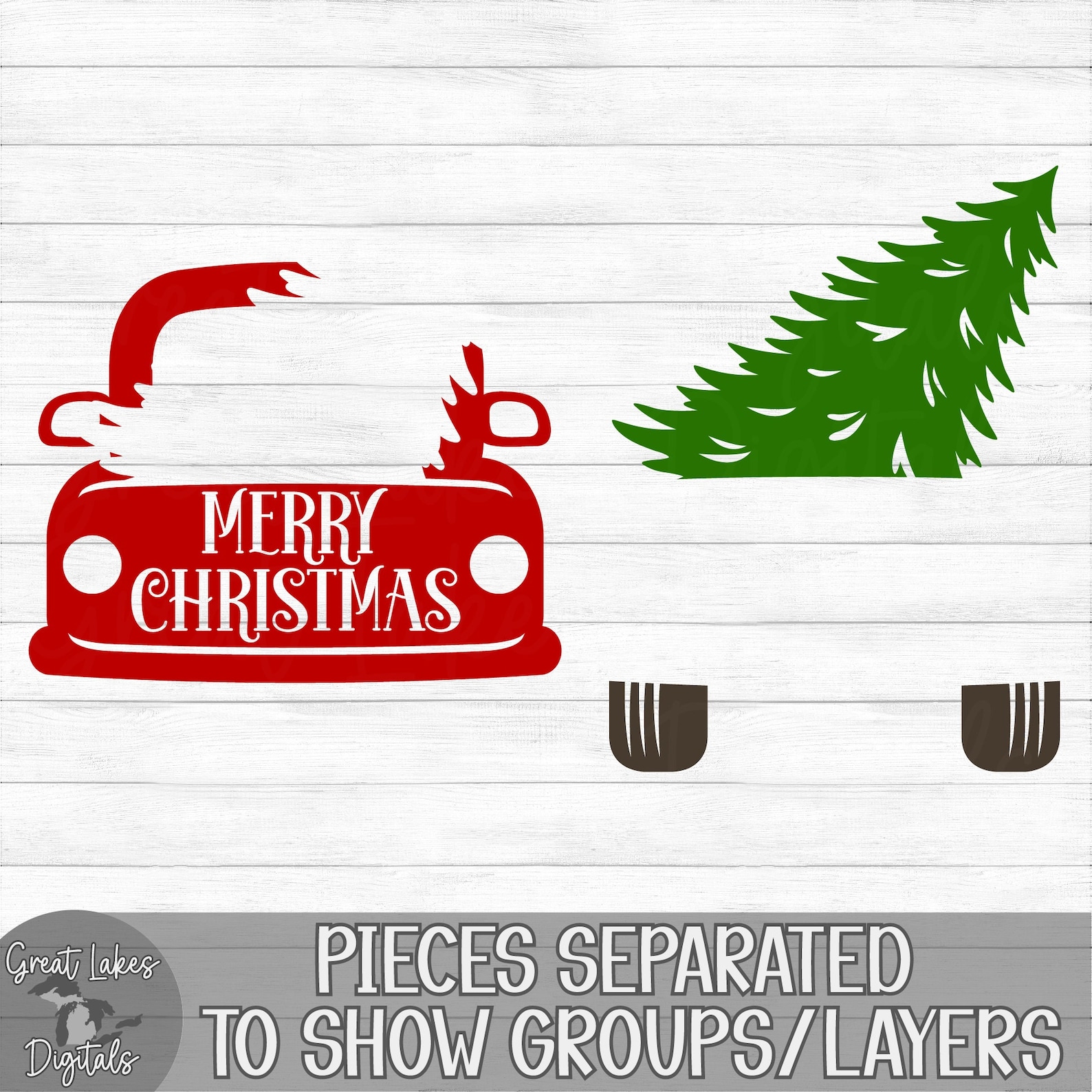 Merry Christmas Truck & Tree Instant Digital Download Svg - Etsy