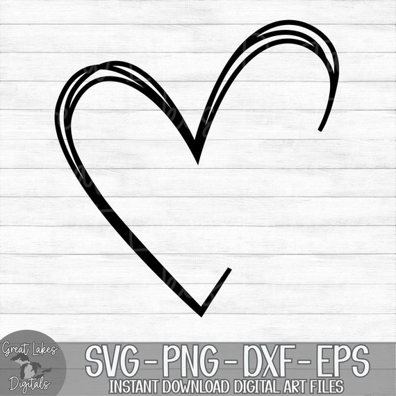 Heart Instant Digital Download Svg Png Dxf and Eps - Etsy