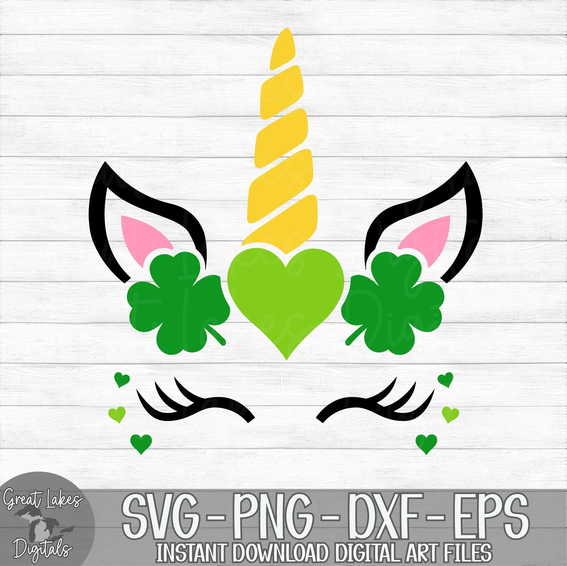 Saint Patrick's Day Unicorn Face Instant Digital - Etsy
