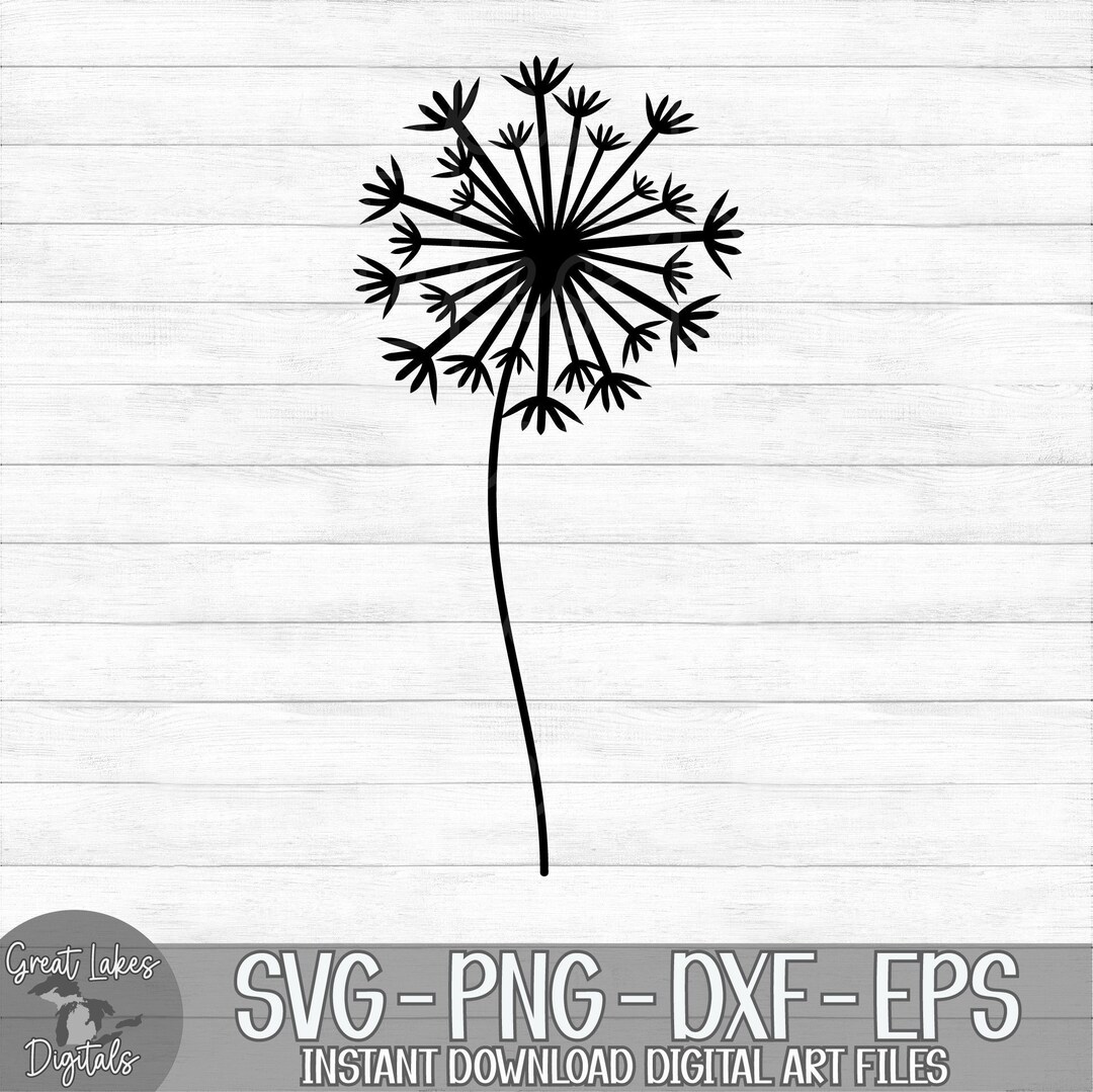Dandelion - Instant Digital Download - Svg, Png, Dxf, and Eps Files ...