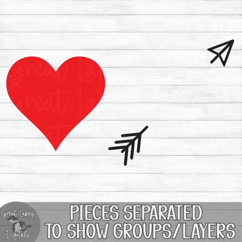 Heart and Arrow Instant Digital Download Svg Png Dxf - Etsy