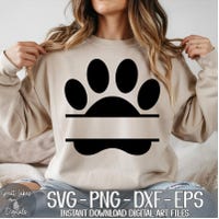 Paw Split Monogram SVG, Split Paw SVG, Dog Name Middle Paw Template ...