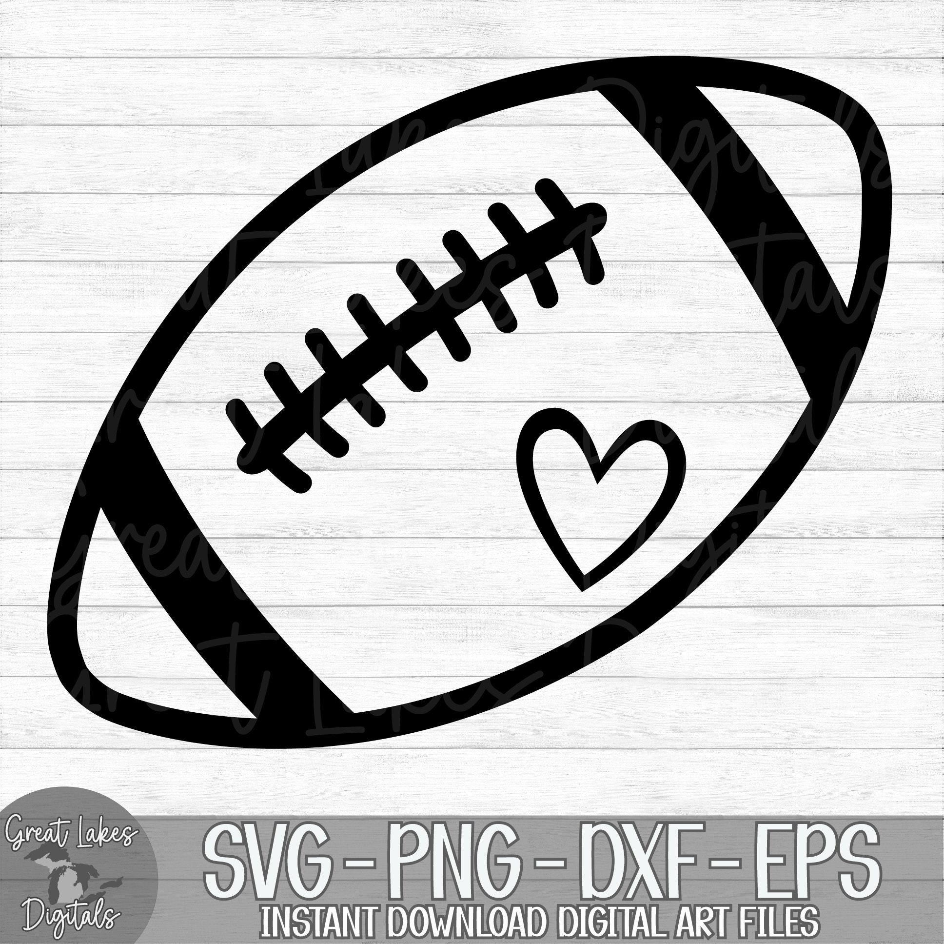 Football With Heart Instant Digital Download Svg Png - Etsy