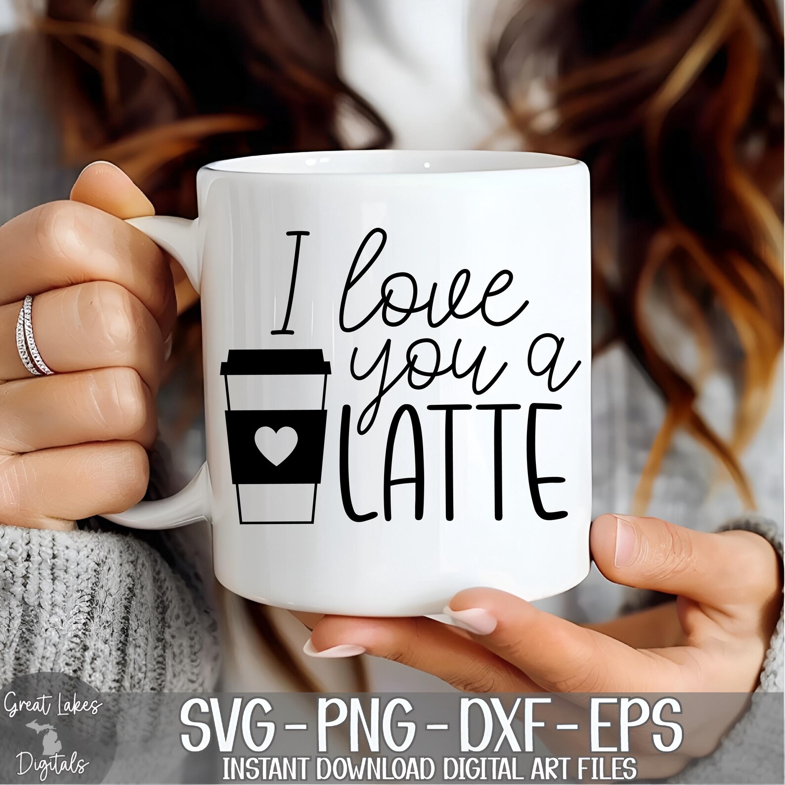 I Love You A Latte Svg Png Dxf Eps Digital Download, Valentine's Day - Etsy