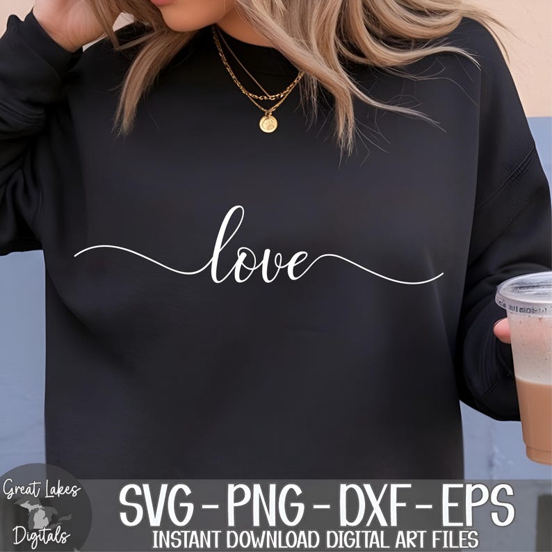 Cursive Script Love Svg Png Dxf Eps Digital Download, Valentine's Day ...