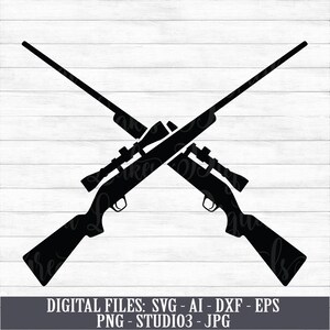 Crossed Hunting Rifles Scoped Rifles Digital Download | Etsy