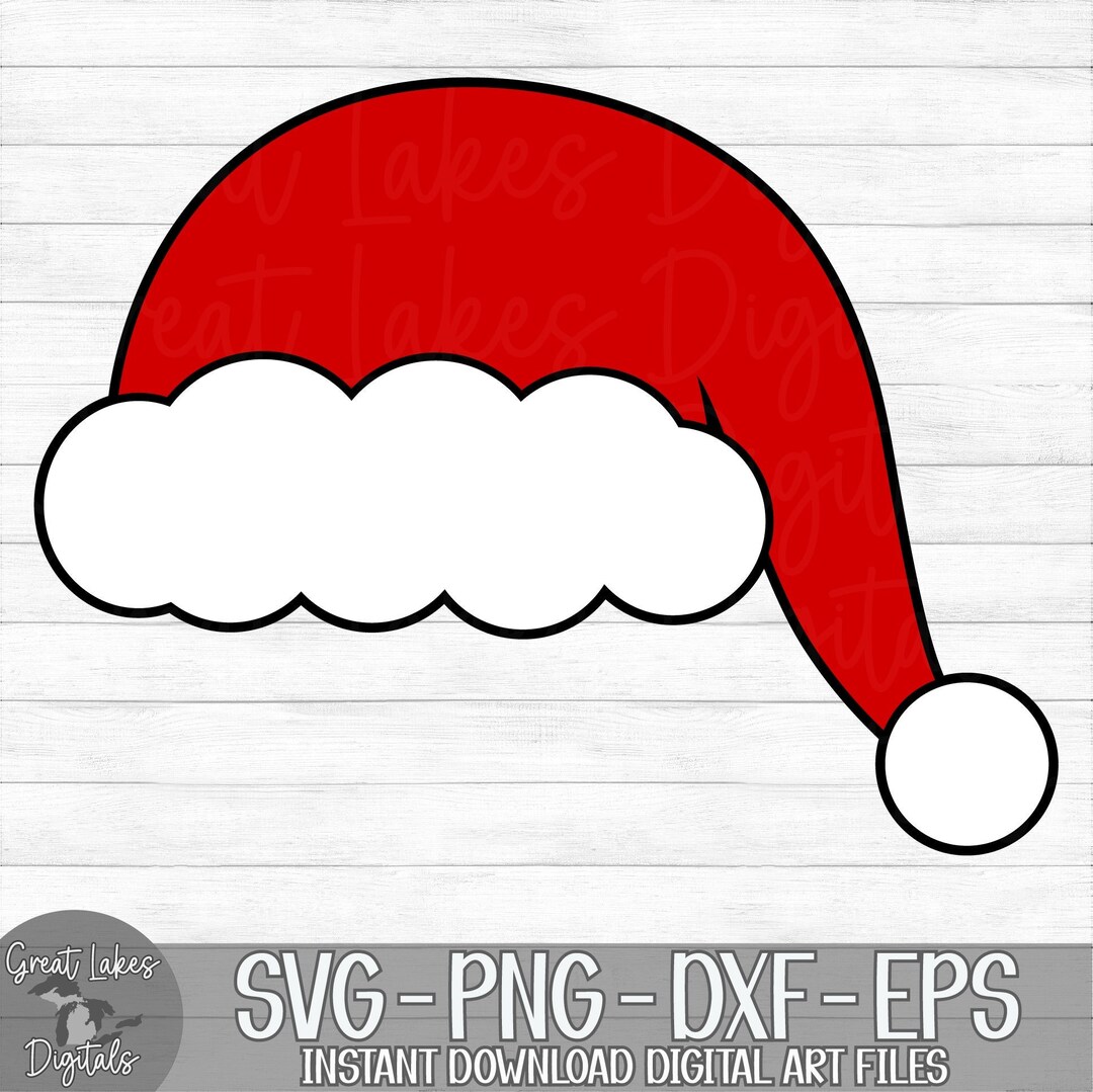 Santa Hat Instant Digital Download Svg, Png, Dxf, and Eps Files ...