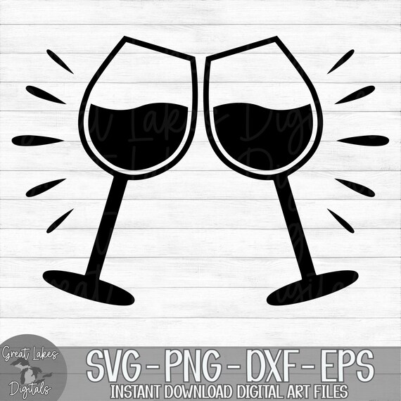 Wine Glasses Instant Digital Download Svg Png Dxf and - Etsy