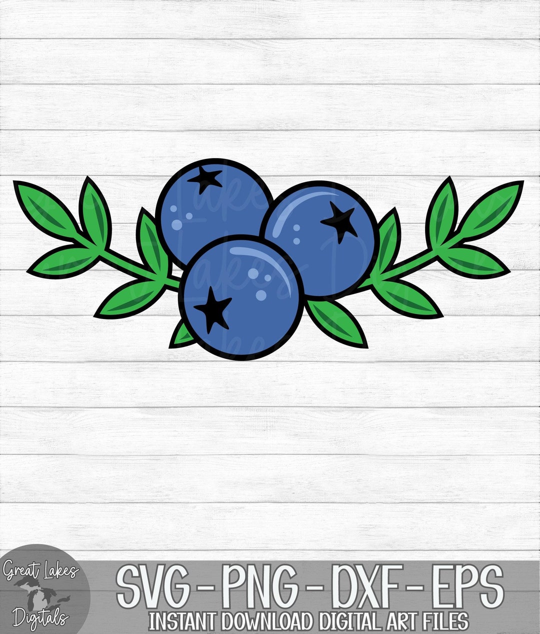 Blueberries - Instant Digital Download - Svg, Png, Dxf, and Eps Files ...