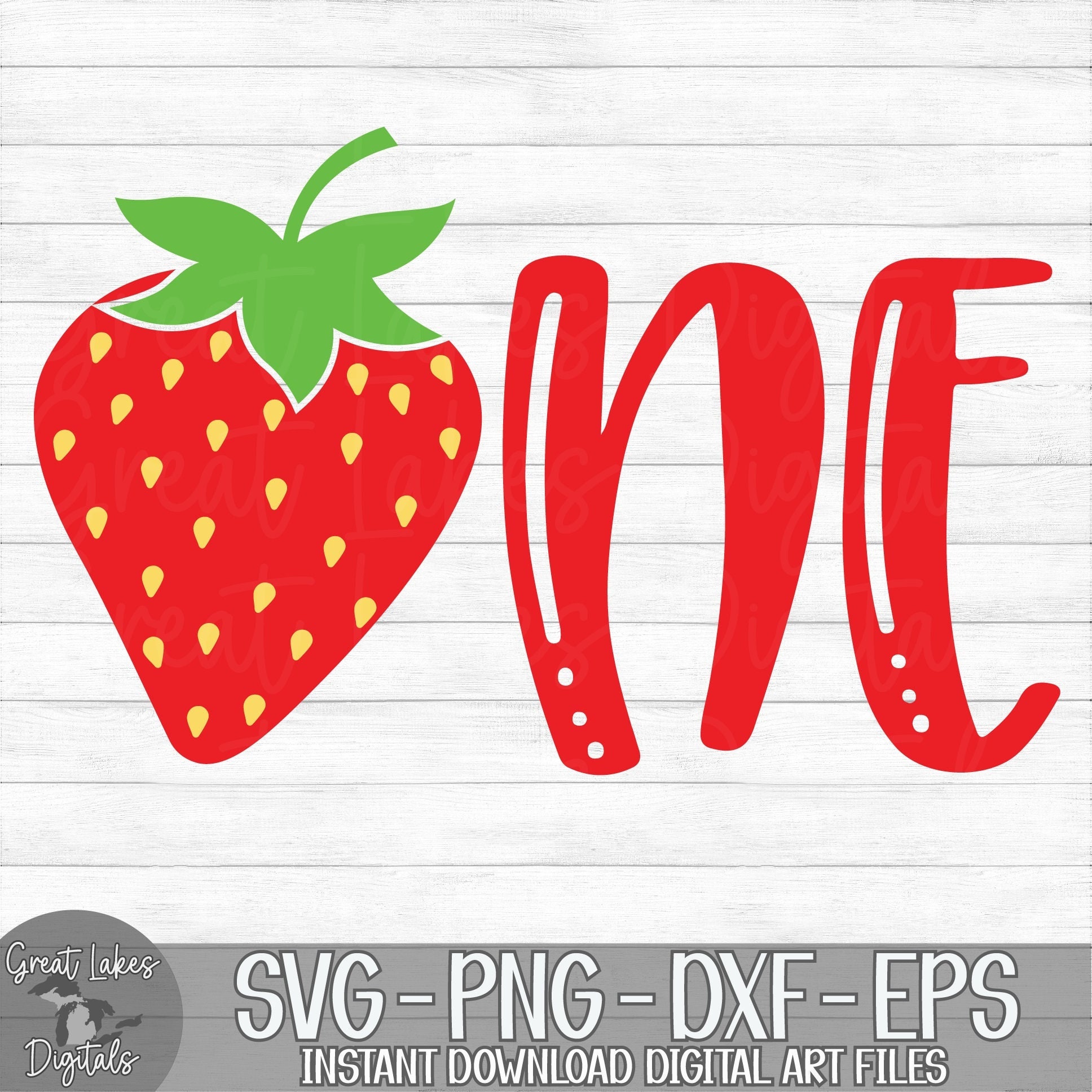 One Strawberry First Birthday Instant Digital Download - Etsy