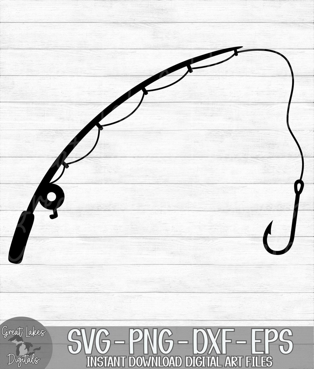 Fishing Pole - Instant Digital Download - Svg, Png, Dxf, and Eps Files ...