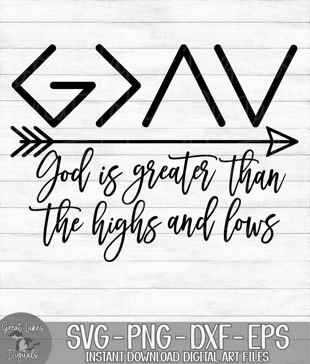 God is Greater Than the Highs and Lows - Instant Digital Download - Svg ...