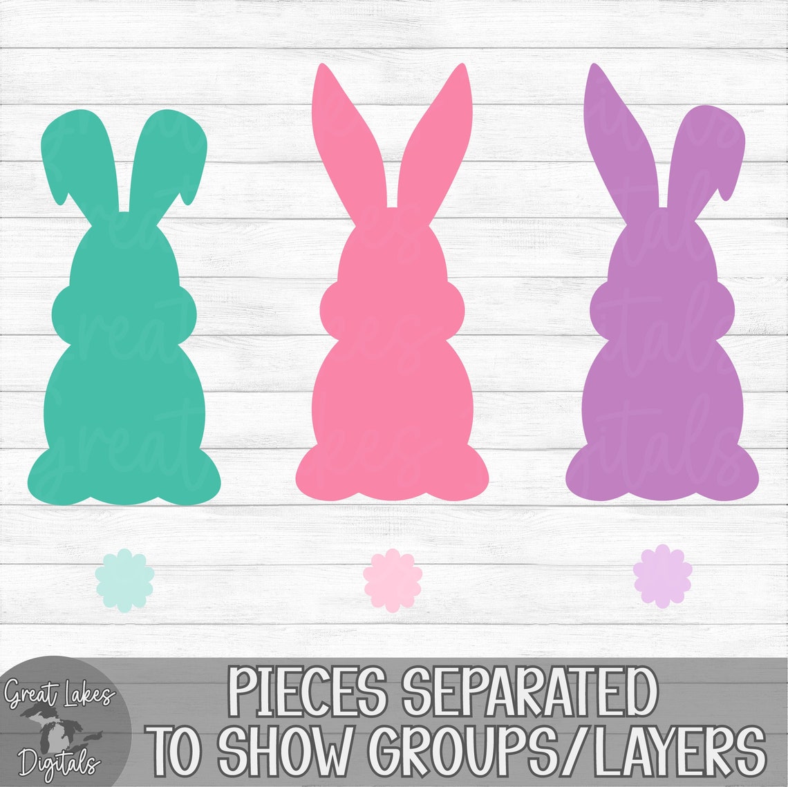 Easter Bunnies - Instant Digital Download - Svg, Png, Dxf, and Eps ...