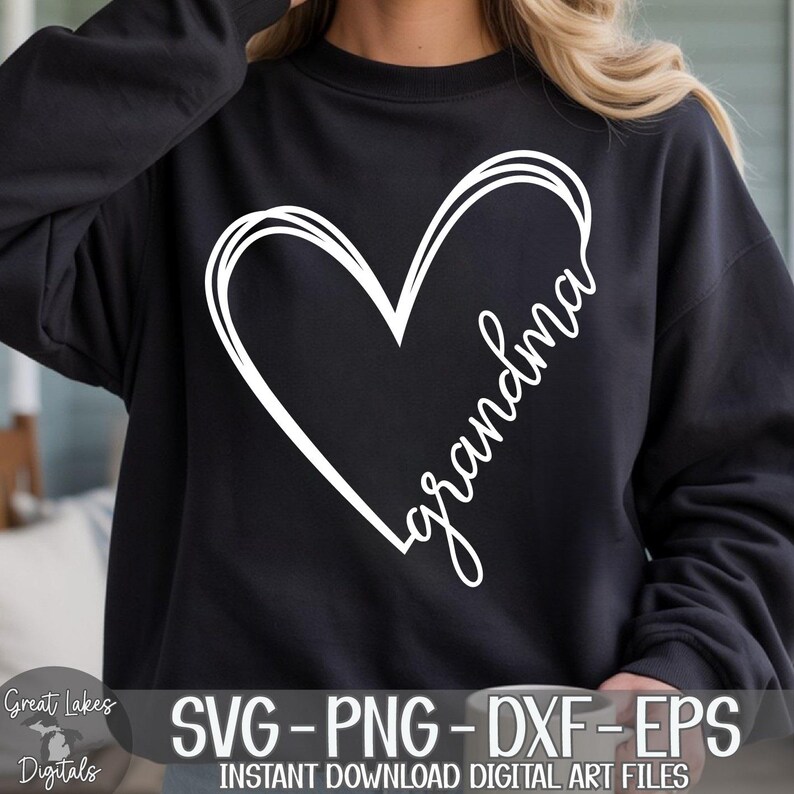 Grandma Heart - Instant Digital Download - Svg, Png, Dxf, and Eps Files ...