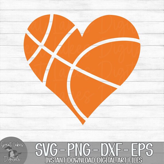 Basketball Heart Instant Digital Download Svg Png Dxf | Etsy