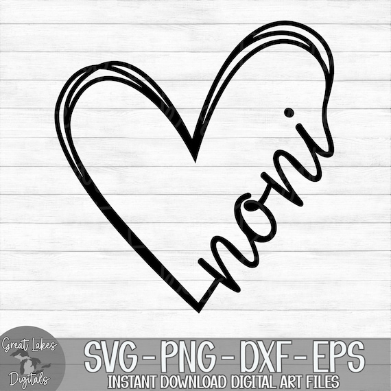 Noni Heart Instant Digital Download Svg Png Dxf and Eps - Etsy