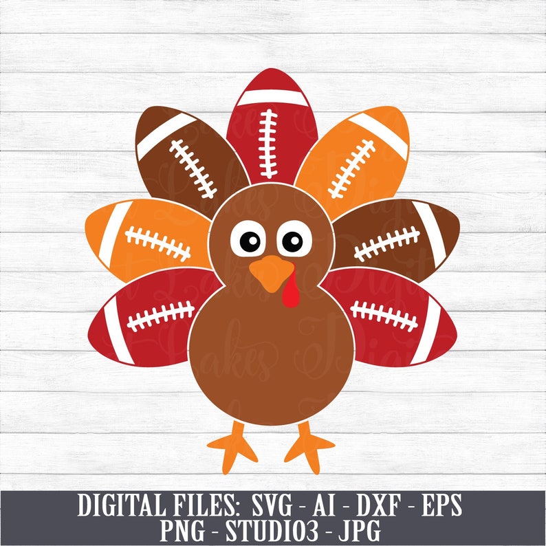Thanksgiving Football Turkey Instant Digital Download svg | Etsy