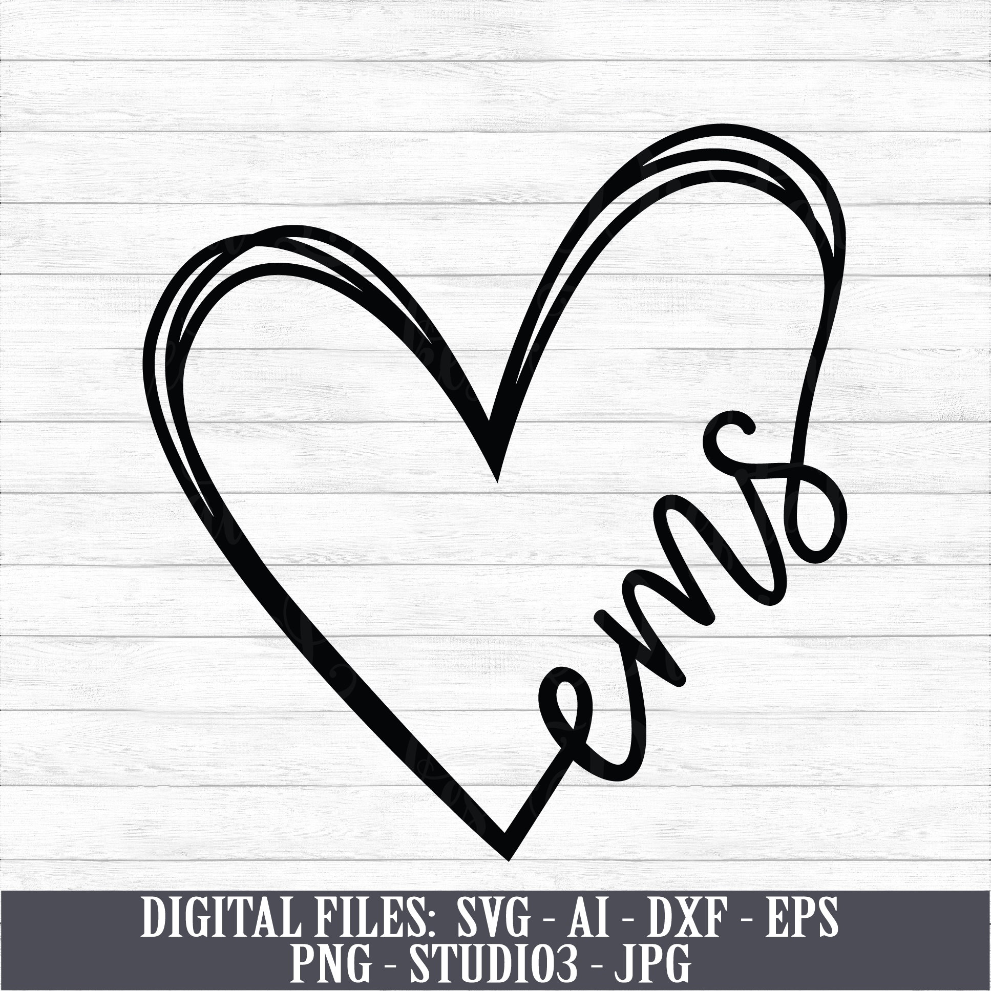 EMS Heart Instant Digital Download svg ai dxf eps png | Etsy