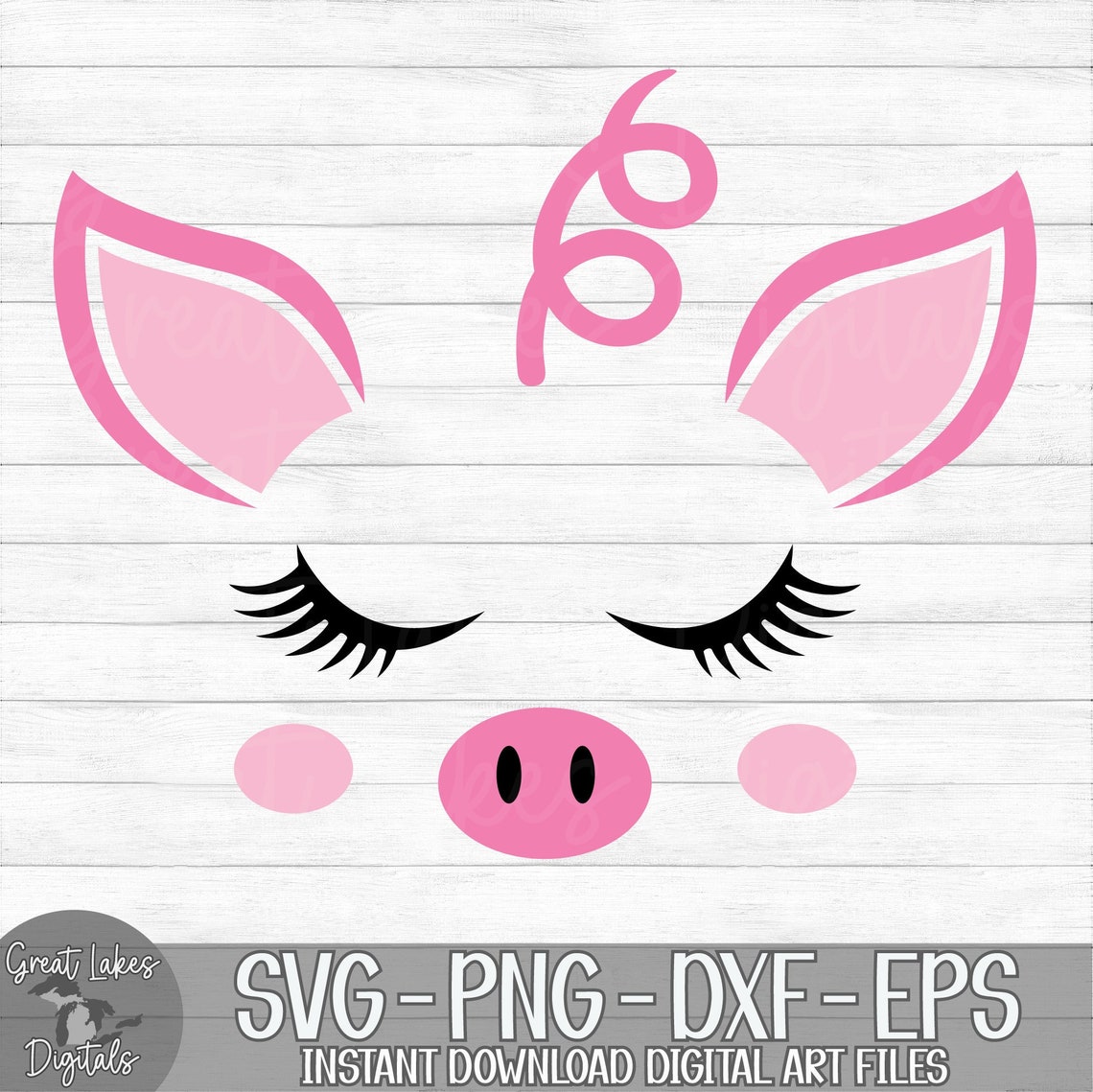 Pig Face Instant Digital Download Svg Png Dxf and Eps - Etsy