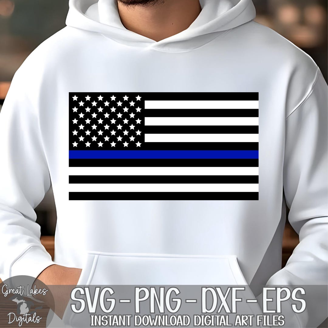 Thin Blue Line Police Flag Svg Png Dxf Eps Digital Download - Etsy