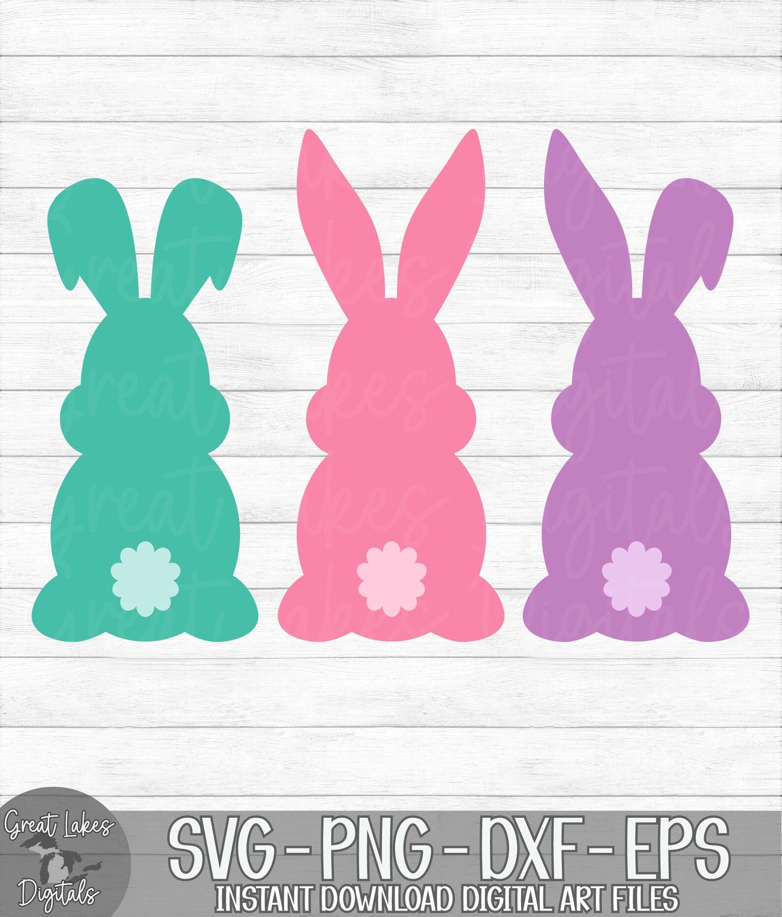 Easter Bunnies - Instant Digital Download - Svg, Png, Dxf, and Eps ...