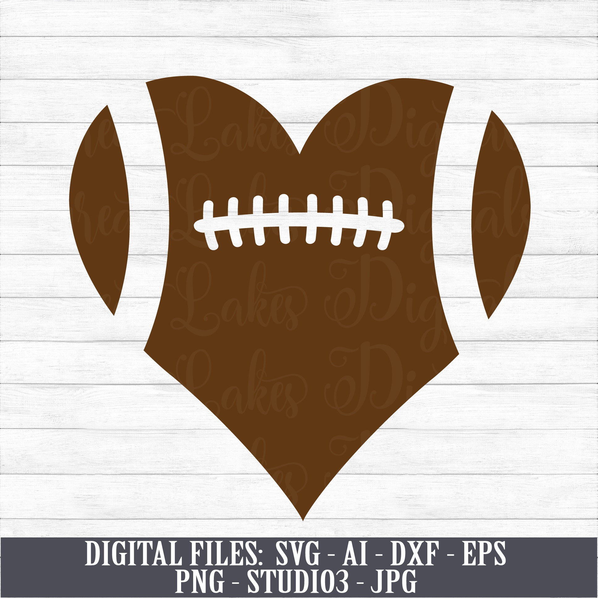 Football Heart Digital Download Instant Download Svg Ai Etsy