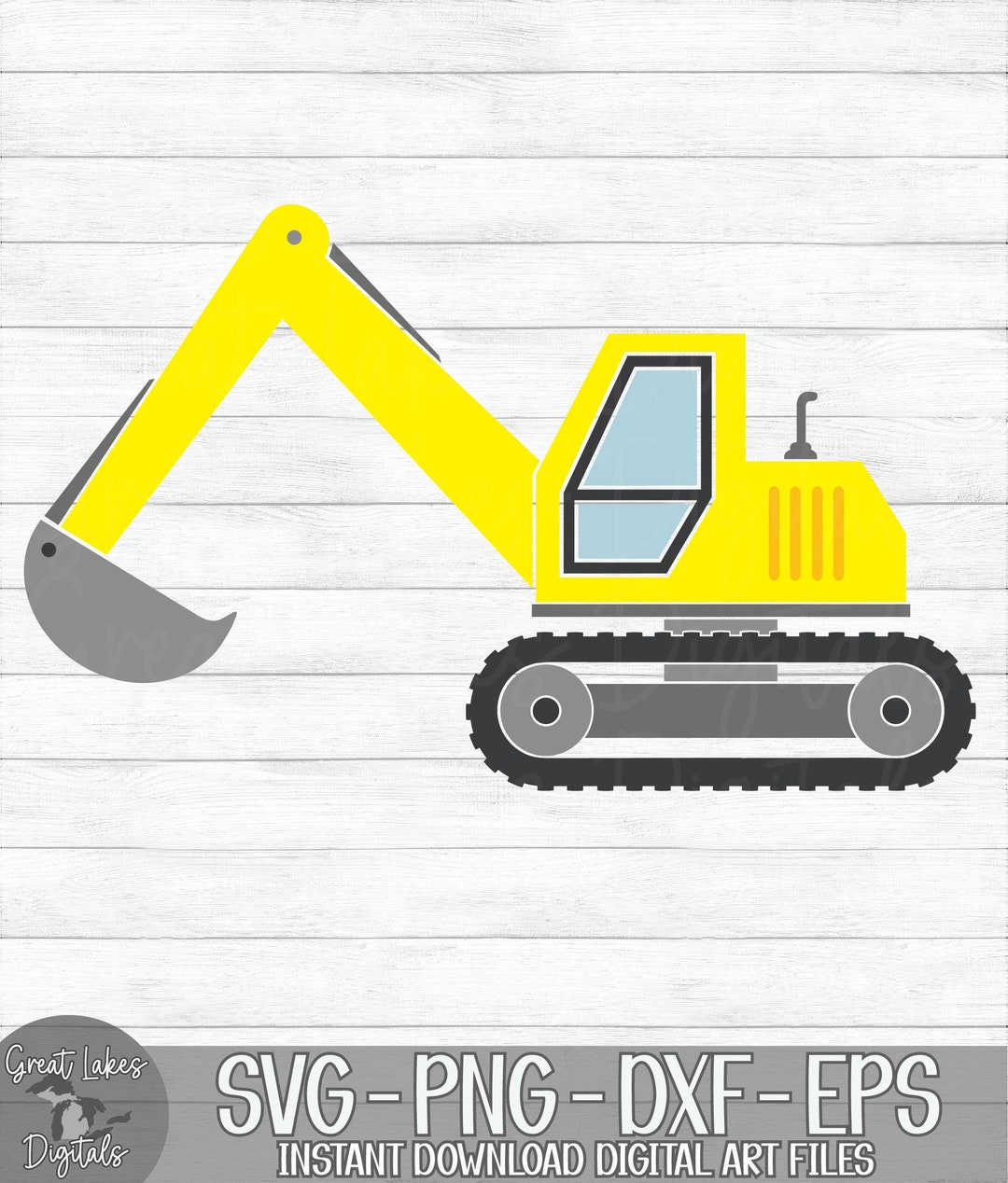 Excavator - Instant Digital Download - Svg, Png, Dxf, and Eps Files ...