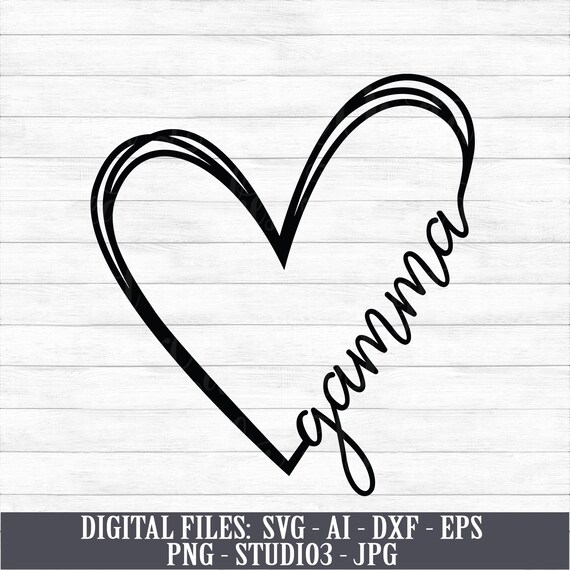Gamma Heart Instant Digital Download Svg Ai Dxf Eps | Etsy