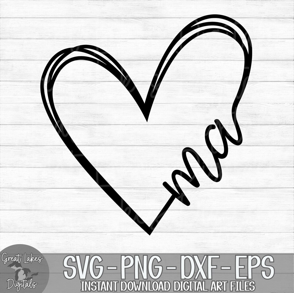 Ma Heart - Instant Digital Download - Svg, Png, Dxf, and Eps Files ...