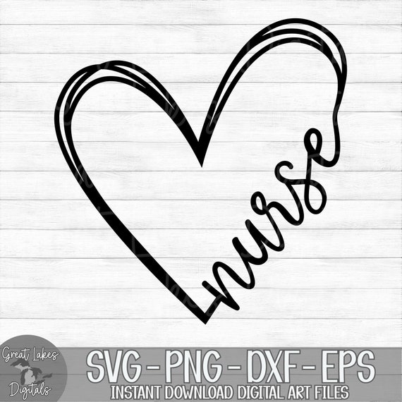 Nurse Heart Instant Digital Download Svg Png Dxf and - Etsy