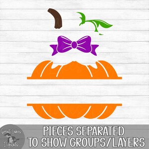 Pumpkin With Bow Monogram Name Frame - Girl, Halloween, Fall, Autumn ...