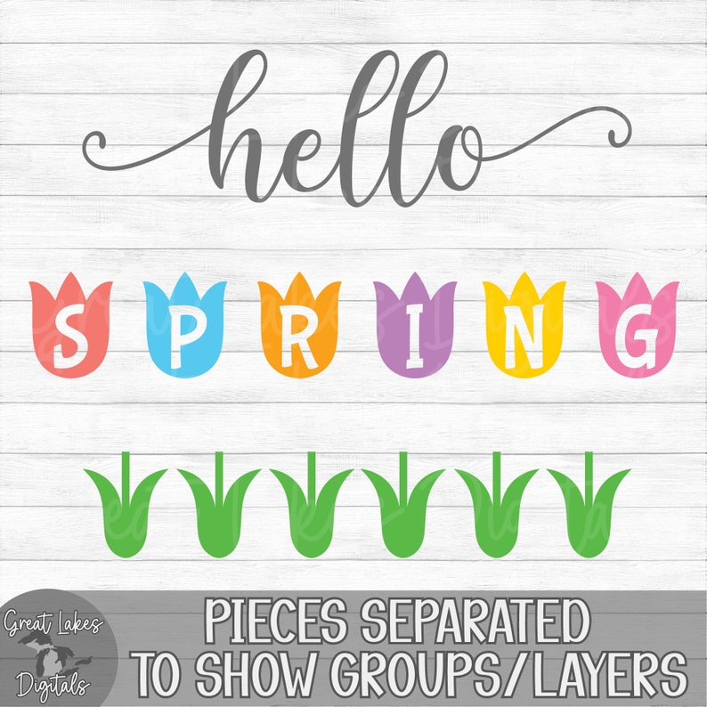 Hello Spring Instant Digital Download Svg Png Dxf and - Etsy