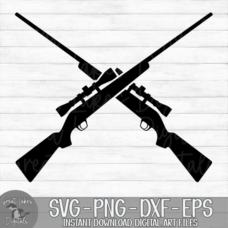 Crossed Hunting Rifles Scoped Rifles Instant Digital - Etsy