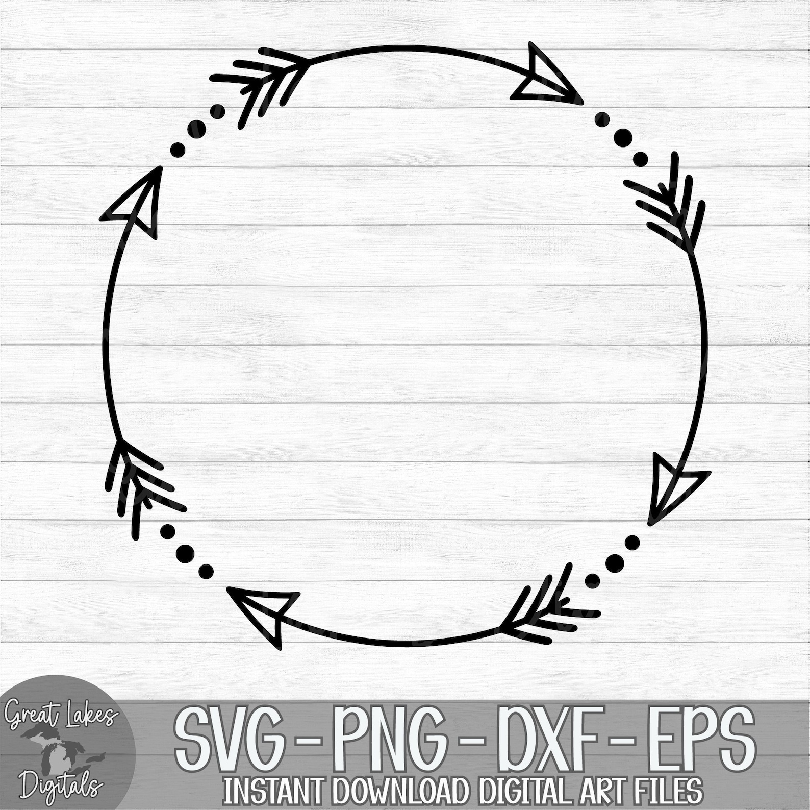 Arrow Wreath - Instant Digital Download - Svg, Png, Dxf, and Eps Files ...