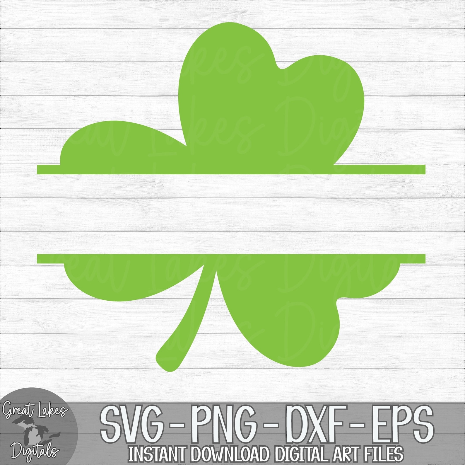 Shamrock Split Monogram Name Frame Instant Digital Download - Etsy