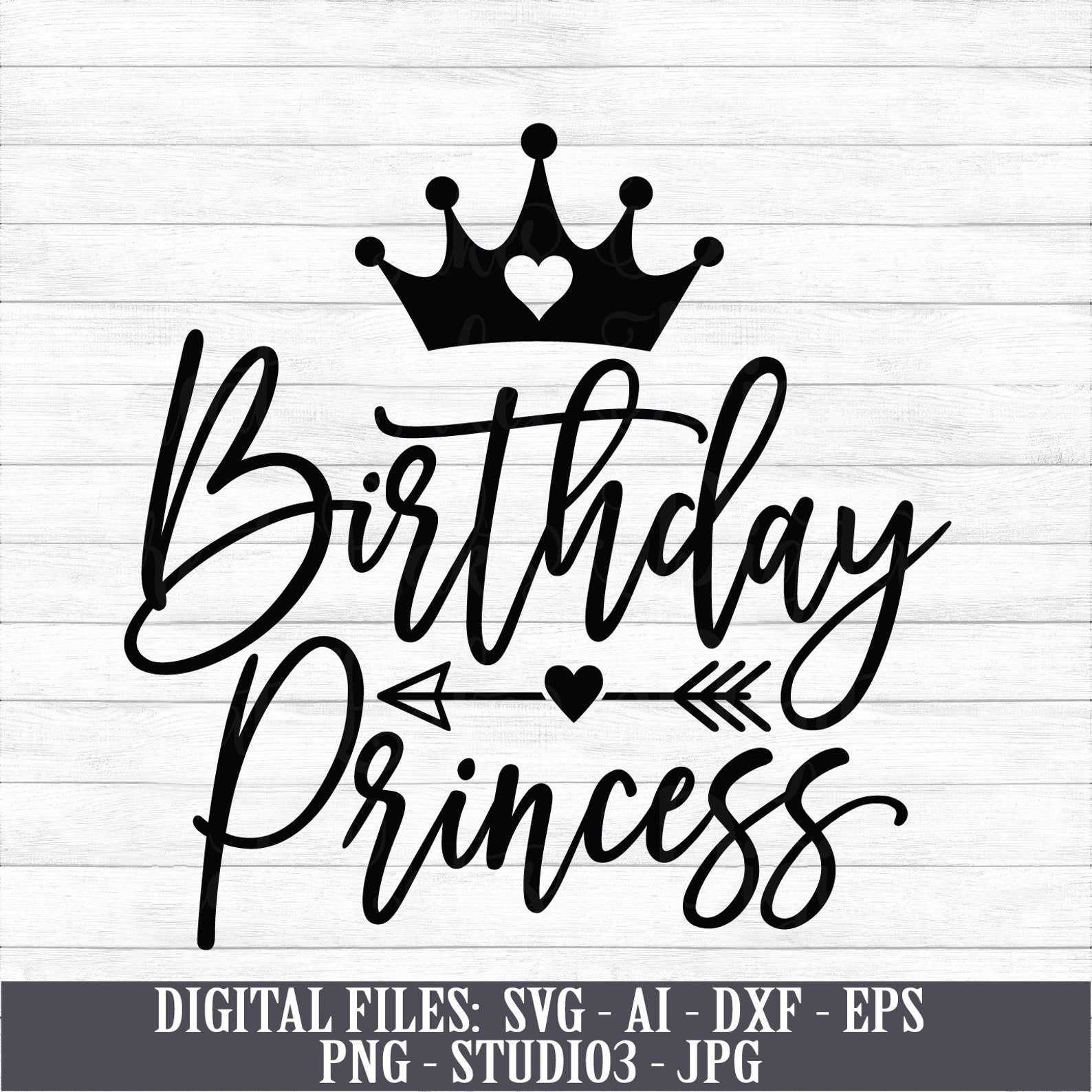 Birthday Princess Instant Digital Download svg ai dxf | Etsy