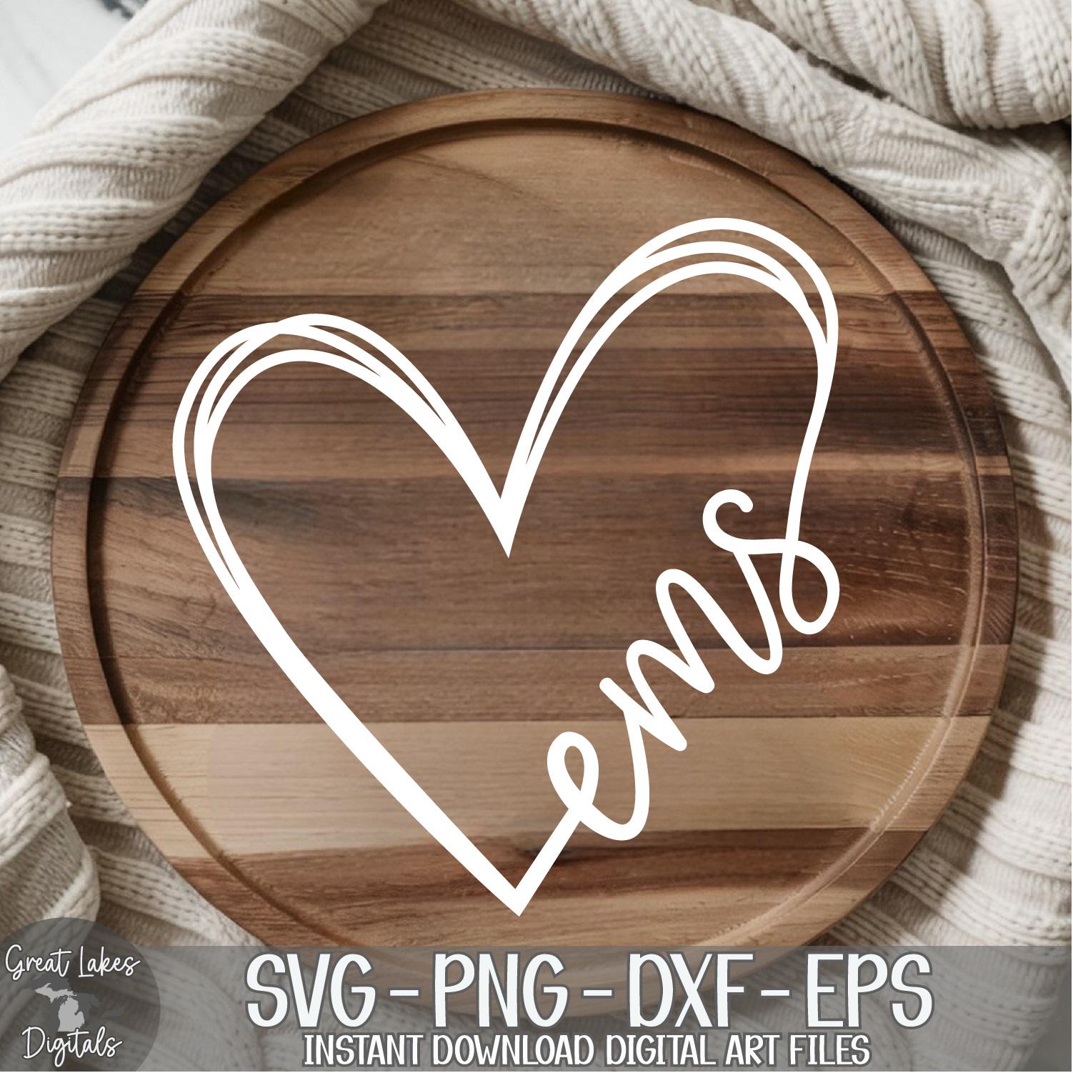 EMS Heart - Instant Digital Download - Svg, Png, Dxf, and Eps Files ...