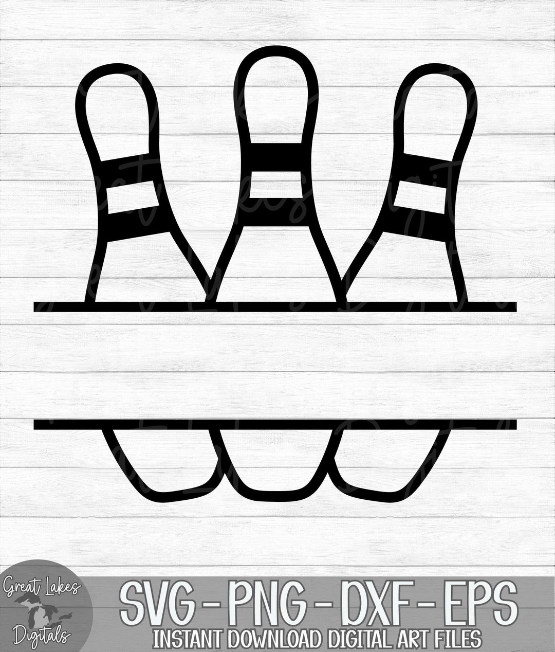Bowling Split Monogram - Instant Digital Download - Svg, Png, Dxf, and ...